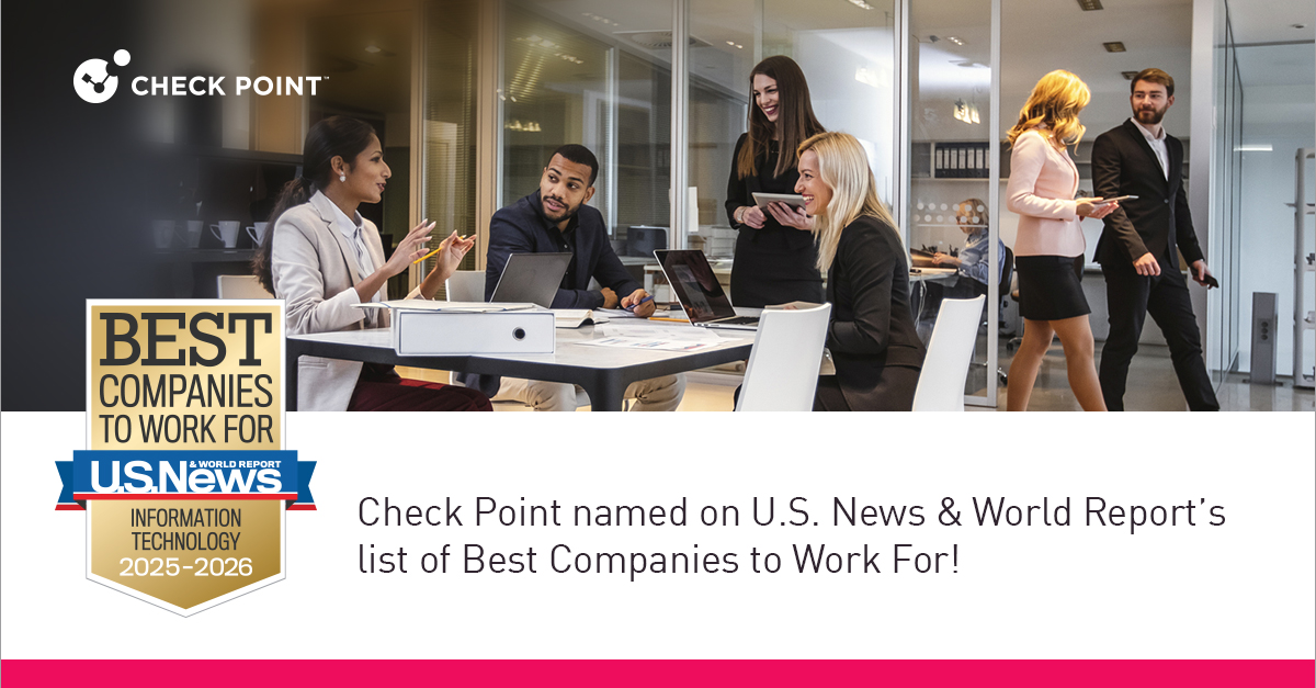 Check Point Software Technologies Recognized As A Best Company To Work